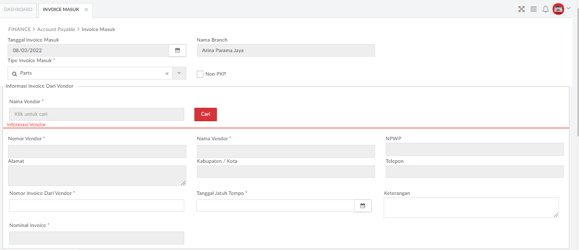 Account Payable – User Manual TAM Dealer Management System