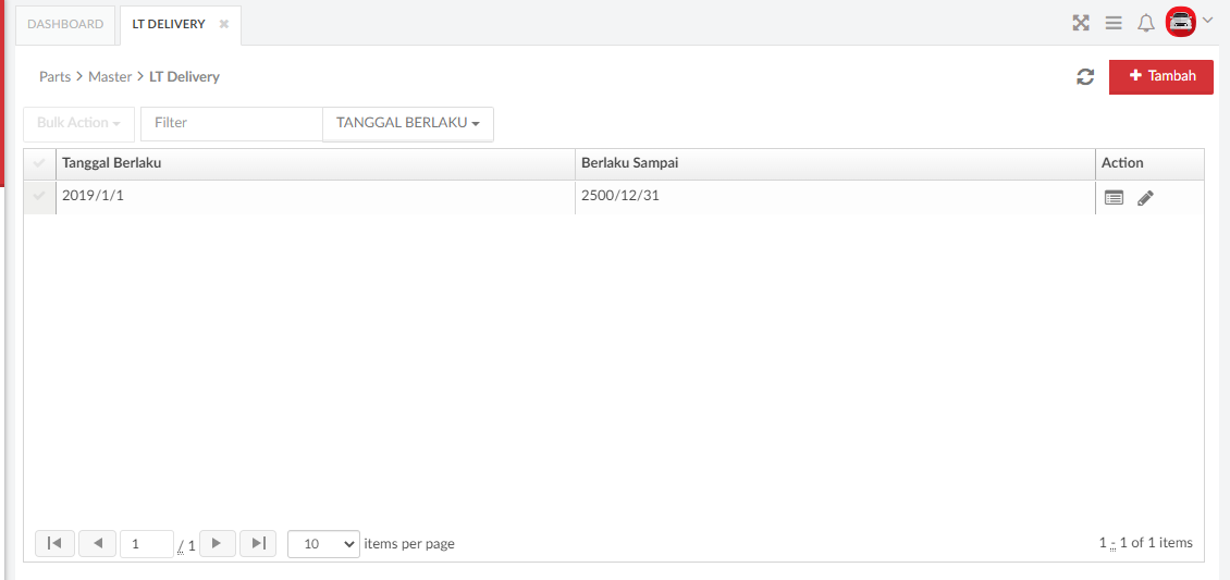 LT Delivery – User Manual TAM Dealer Management System