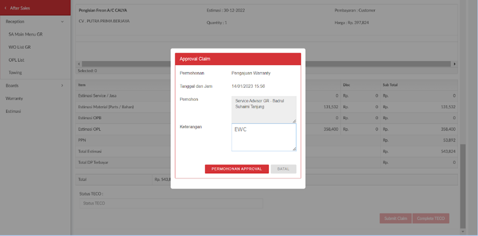 Delivery GR – User Manual TAM Dealer Management System