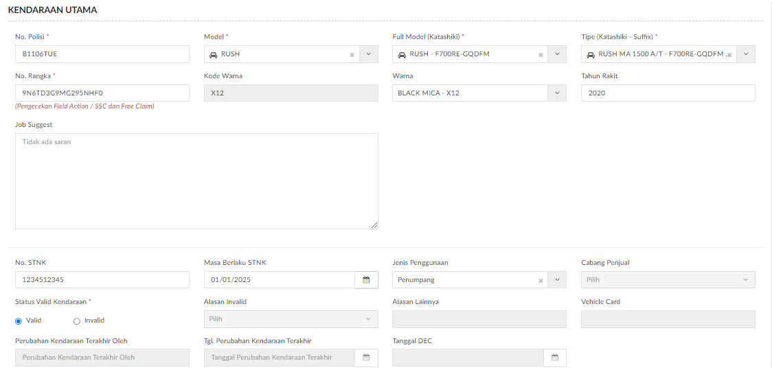 Estimasi GR – User Manual TAM Dealer Management System